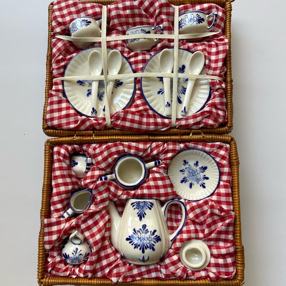 Dining | Vintage Ceramic Tea Set Miniature Picnic Tea Set | Poshmark
